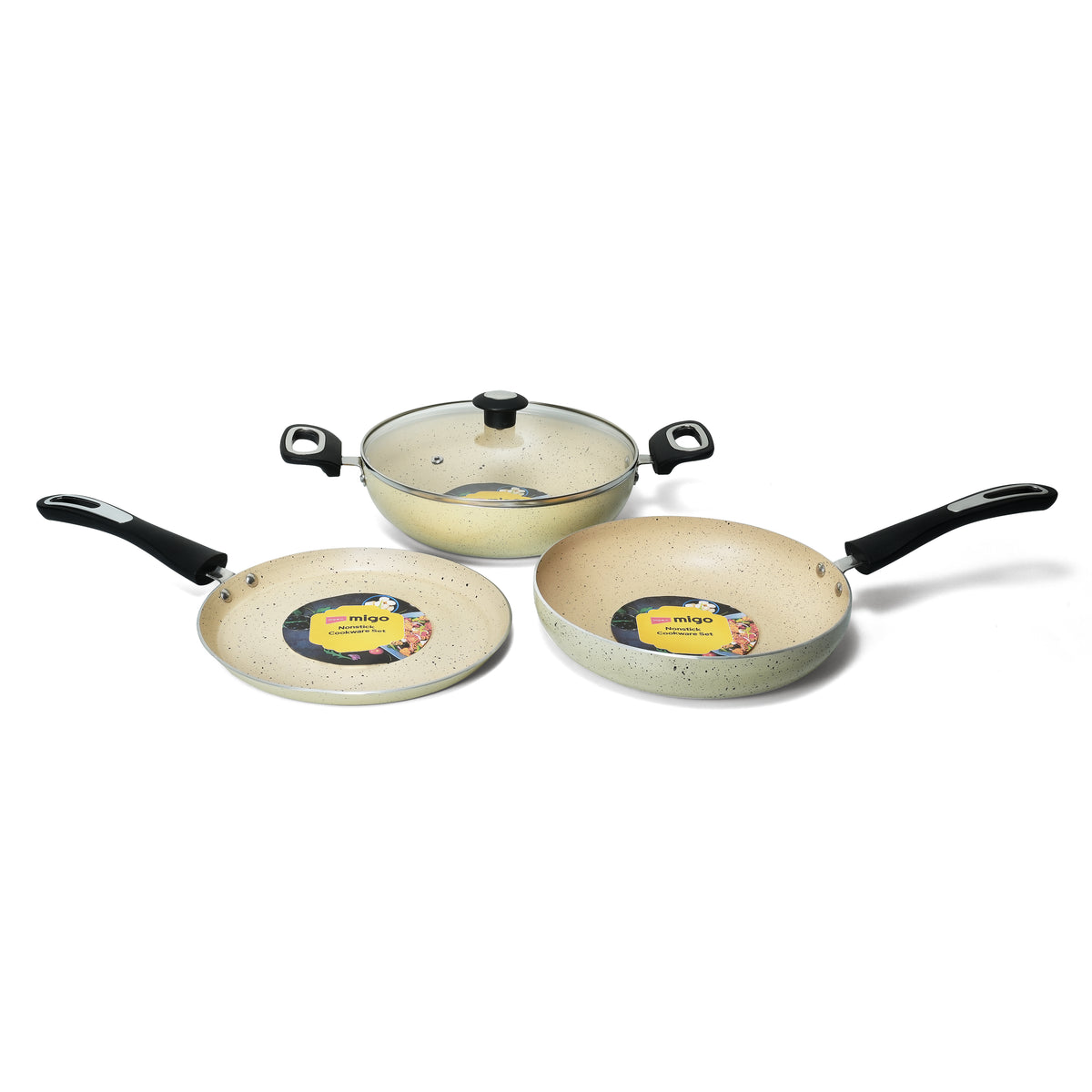 IMPEX Migo Nonstick Granite 4 Pcs Festival GIft Set FKT(B) 5 Layer Sup ...