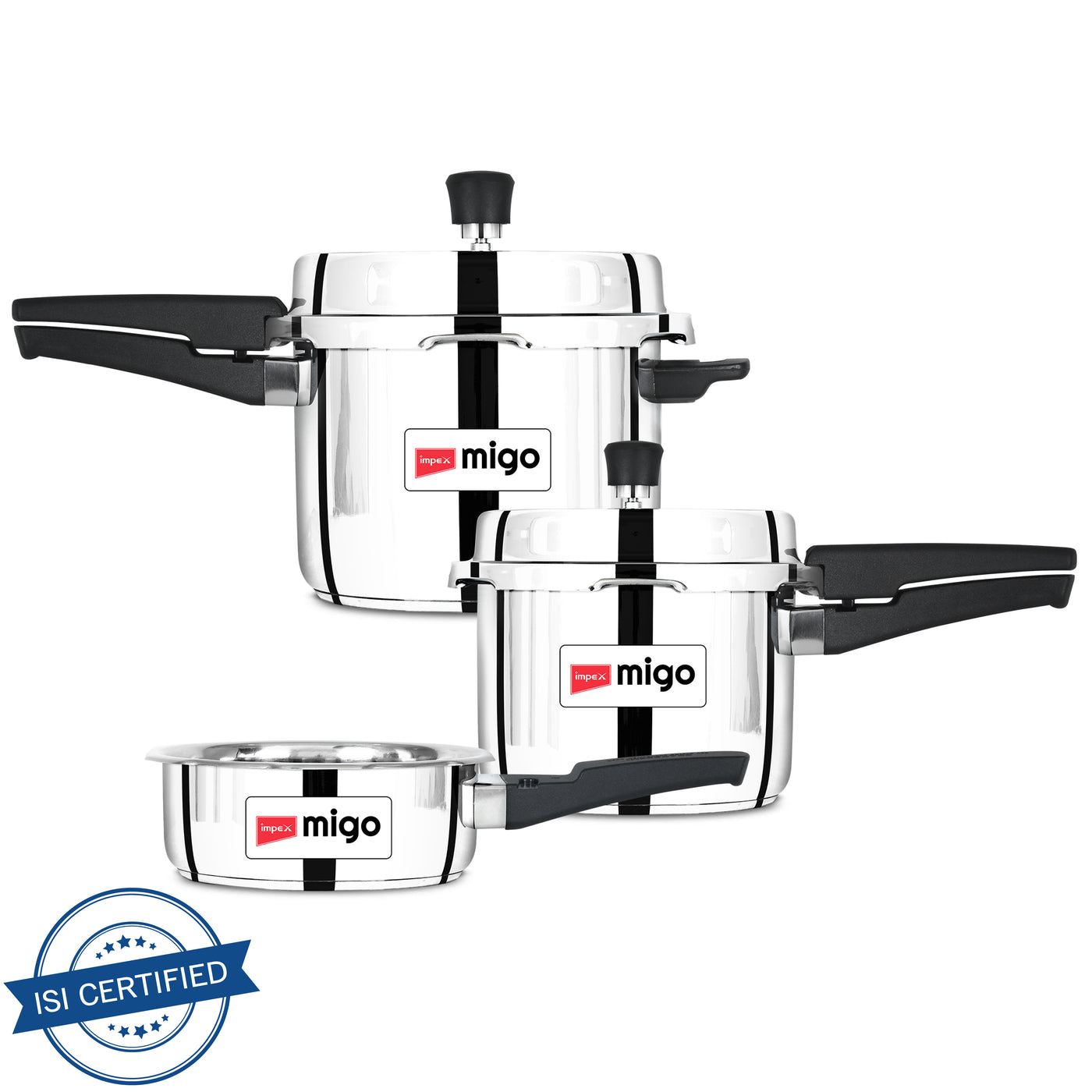IMPEX Stainless Steel Pressure cooker IFC 235 SS 5 L, 3 L, 2 L Inducti ...