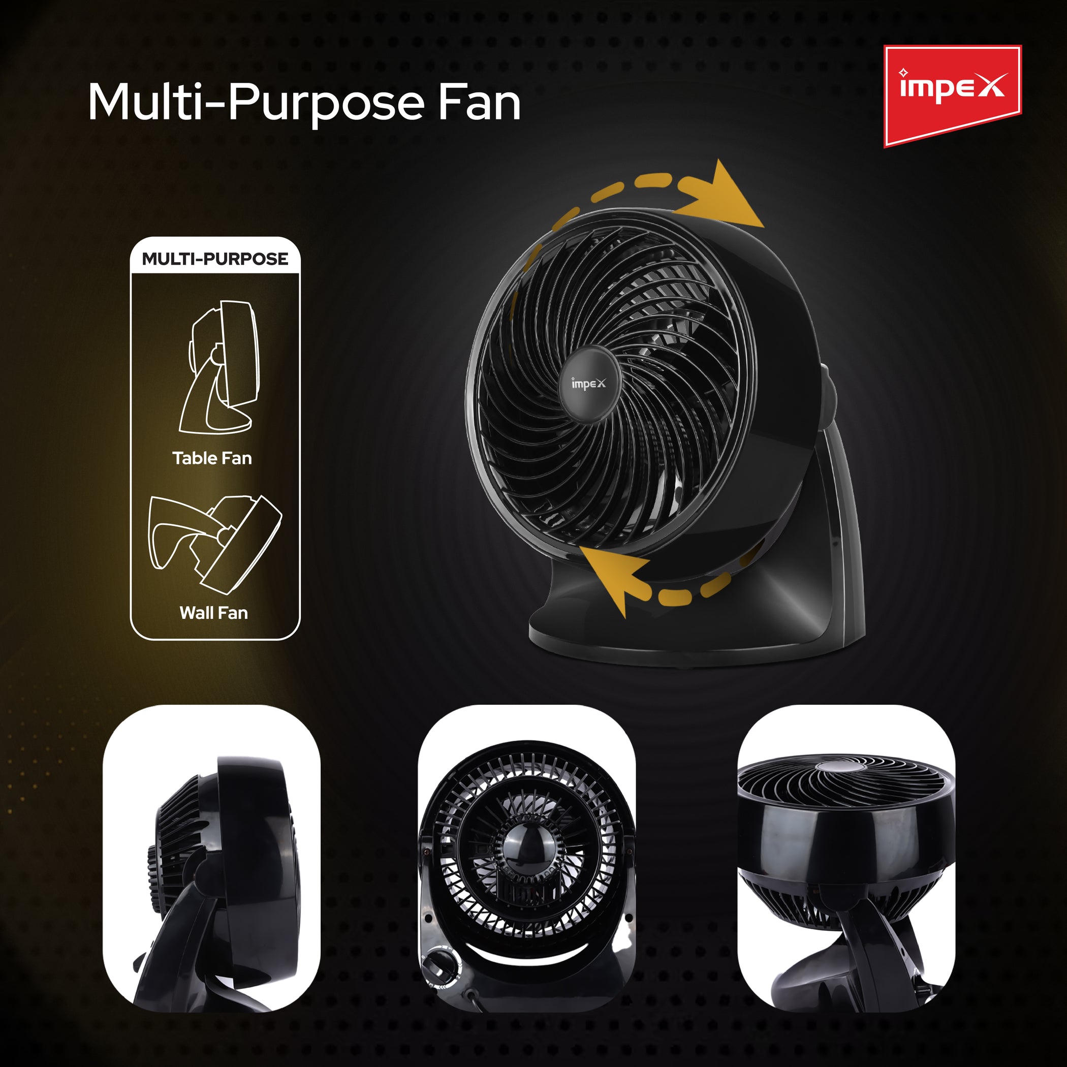 Multi Purpose Portable Fan Silent Operation 3 Blade Personal Fan — Impex Webstore