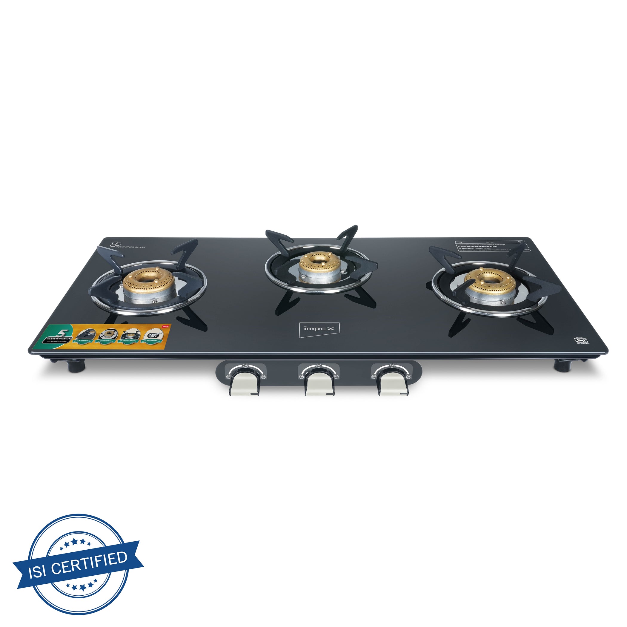 Impex AIRA 3B Frameless Glass top Gas Stove — Impex Webstore