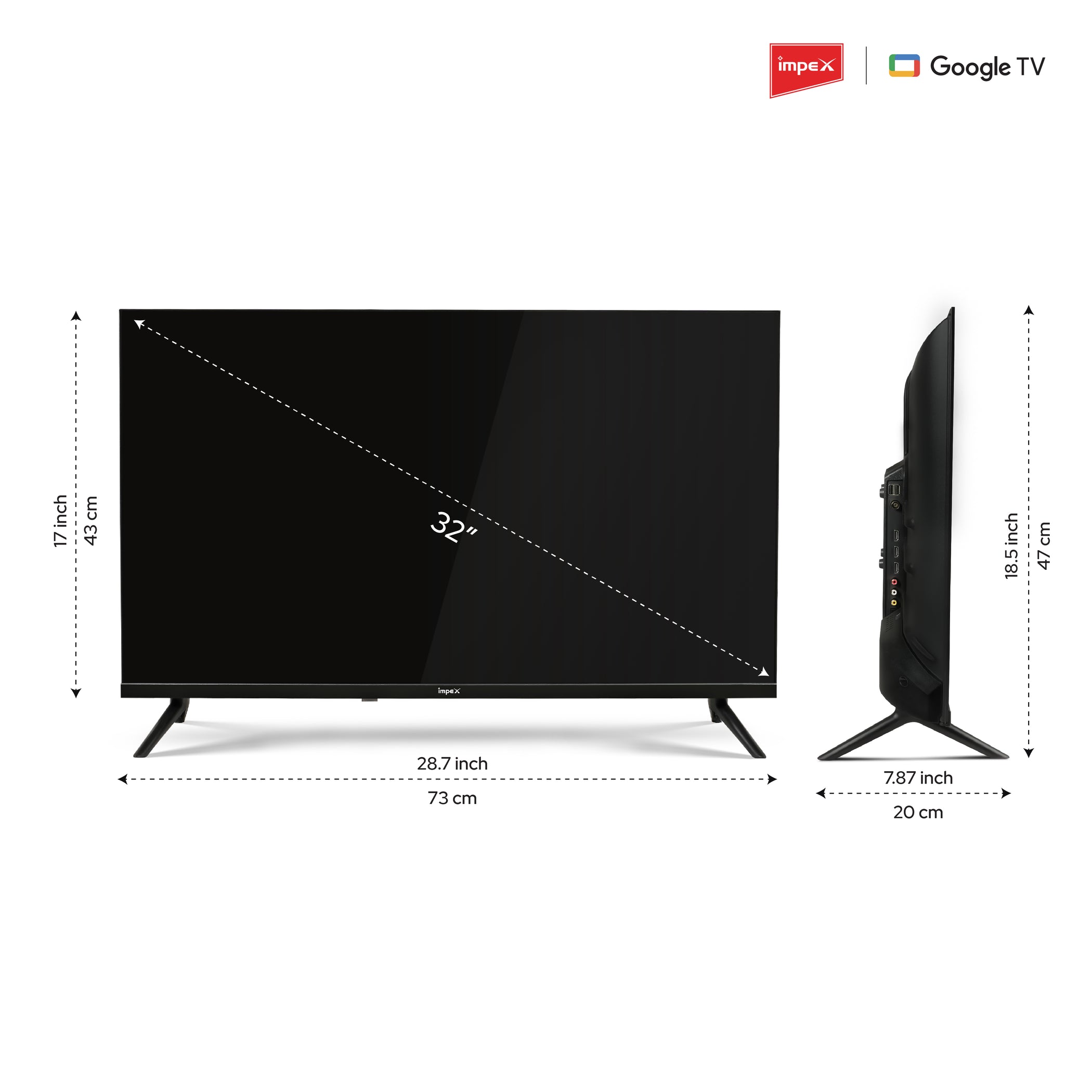 Impex (80 cm) 32 Inch HD Ready Google TV evoQ 32S2RLD2 | Android 11 | — Impex Webstore