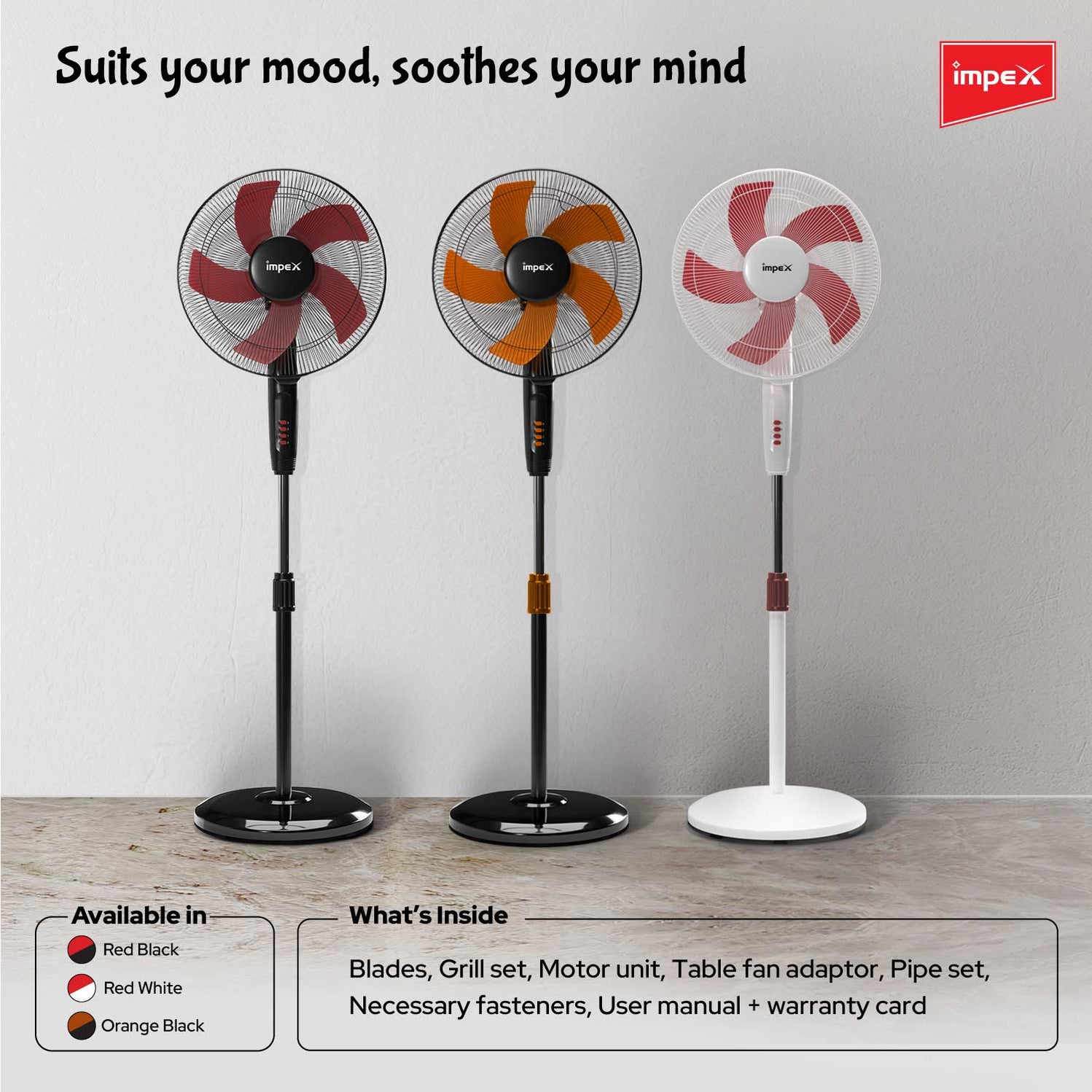 Impex Impulse 400 mm Table pedestal 2 in 1 convertible fan with 2 year ...