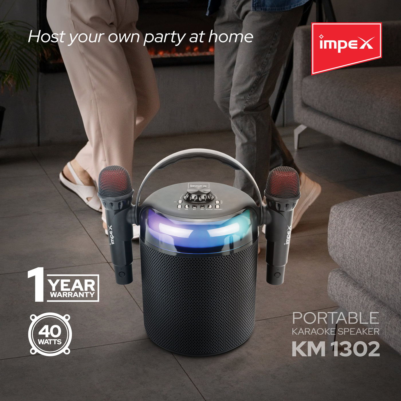 Impex Portable karaoke speaker (KM 1305) — Impex Webstore