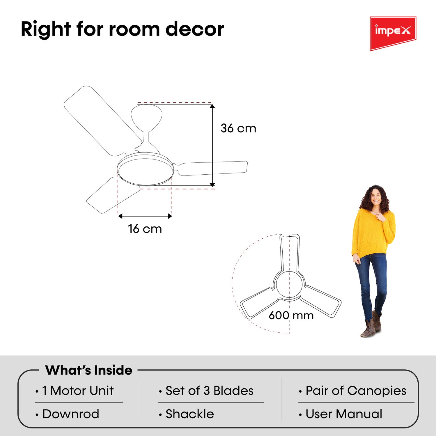 IMPEX High Speed Ceiling Fan (AERO WHIZZ MINI) — Impex Webstore