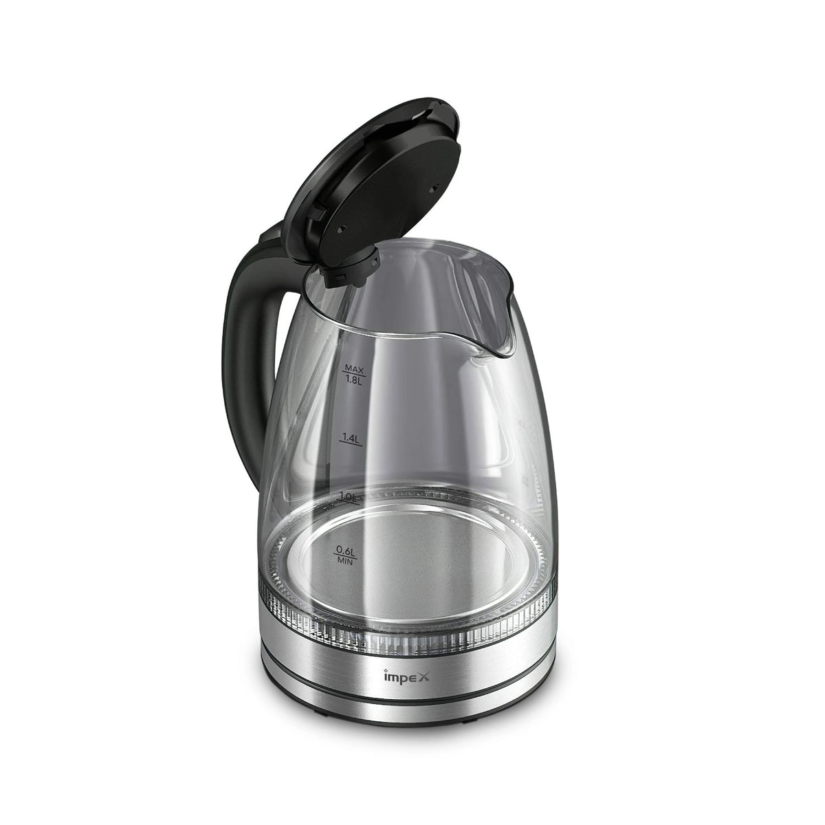 Impex STEAMER GK18 1.8 L Glass Body Electric Kettle with LED Illuminat ...